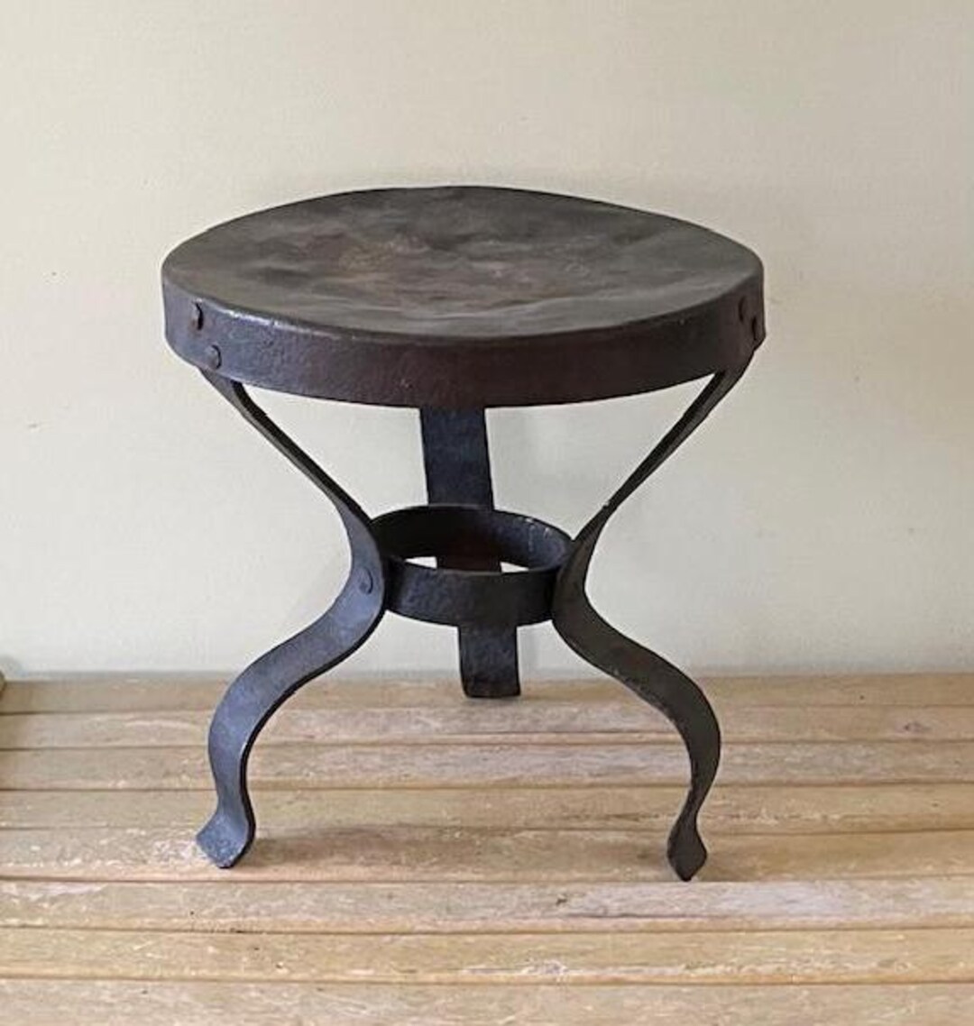 Vintage Metal Milking Stool, Metal Three Legged Stool - Etsy