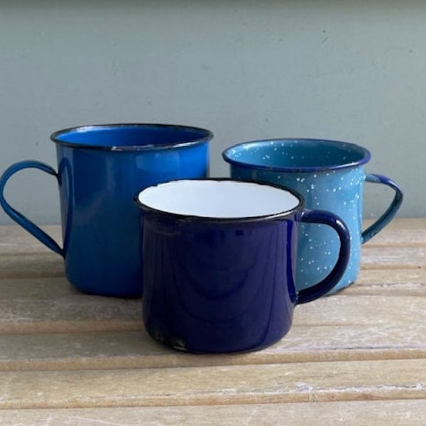 Vintage Enamel Mugs - Etsy
