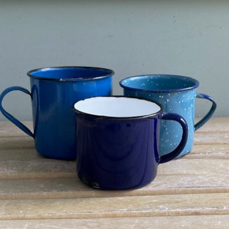 Vintage Enamel Mugs - Etsy