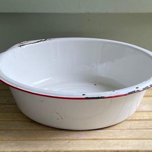 Vintage Enamel Wash Basin, Vintage Farm Basin - Etsy
