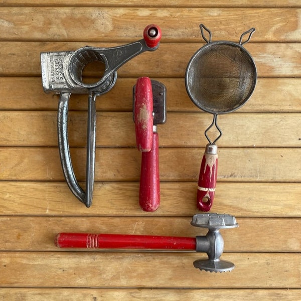 Red Handled Kitchen - Etsy
