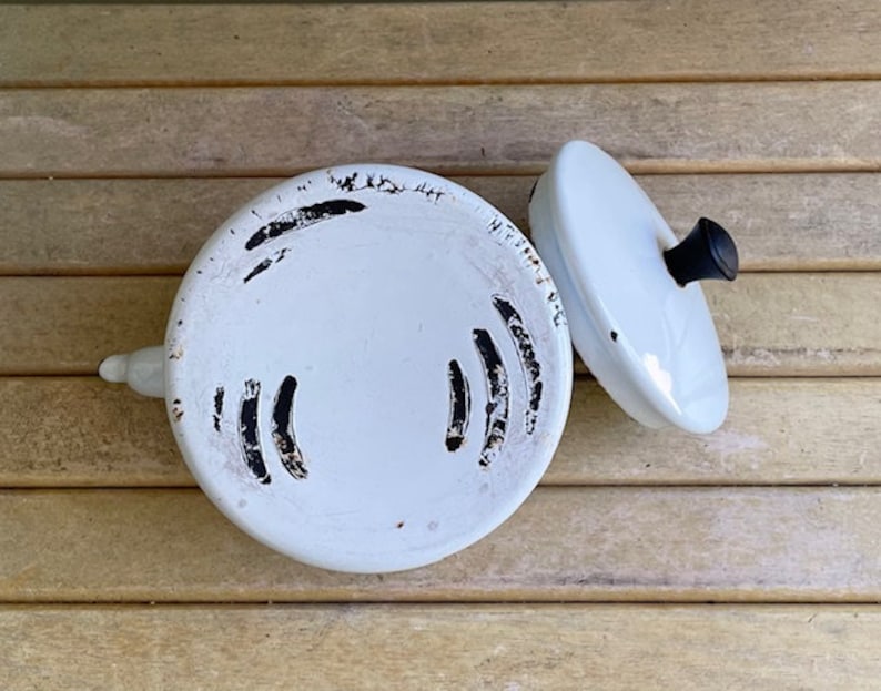 Vintage Small Enamel Tea Pot - Etsy