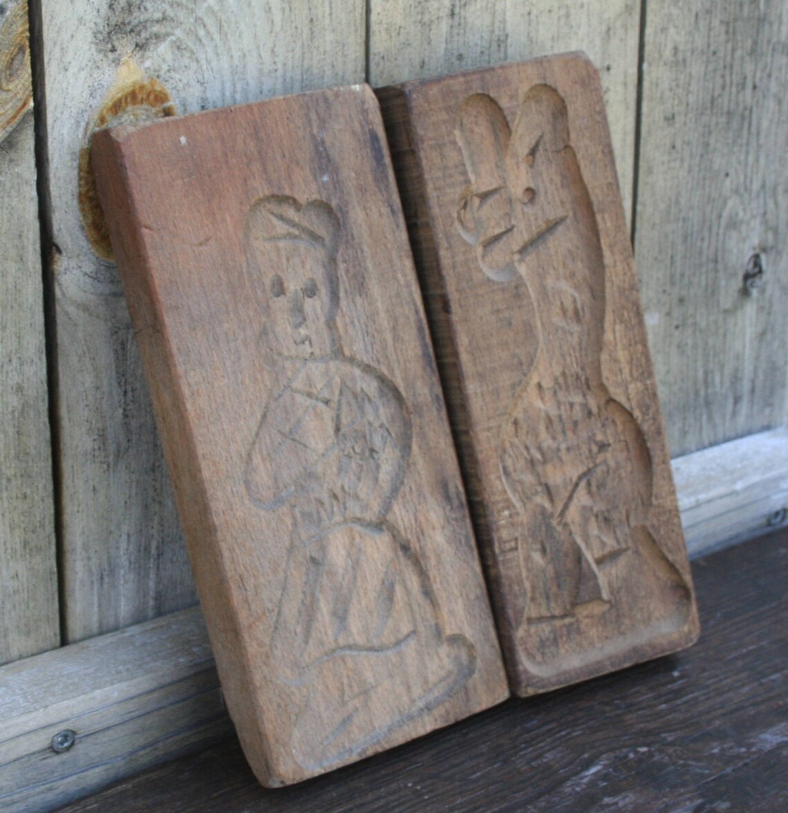 Primitive Wood Springerle Mold German Cookie Mold Set of Two | Etsy
