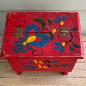 Vintage Shoe Shine Box Shoe Shine Stool With Storage - Etsy