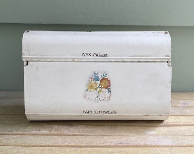 Vintage Kitchen Hanging Dispenser, Wax Paper and Paper Towel Dispenser ...