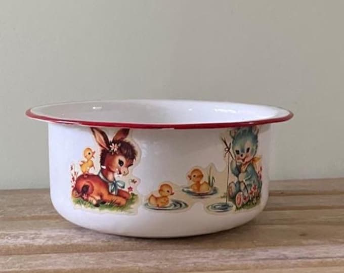Vintage Enamel Child's Potty Chair Pot With Animal Decals Applied - Etsy