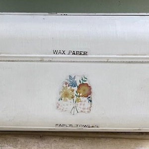 Vintage Kitchen Hanging Dispenser, Wax Paper and Paper Towel Dispenser ...