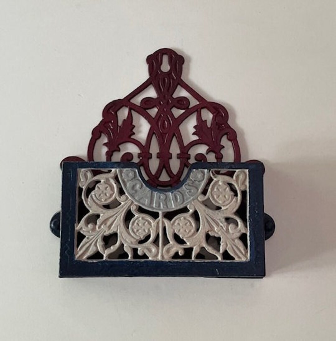 Vintage Cast Iron Card Holder - Etsy