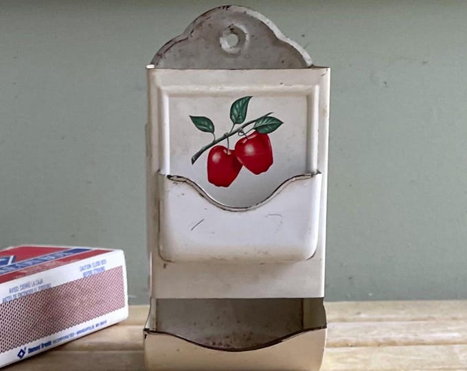 Vintage Kitchen Match Box Holder, Apple Theme Match Holder - Etsy