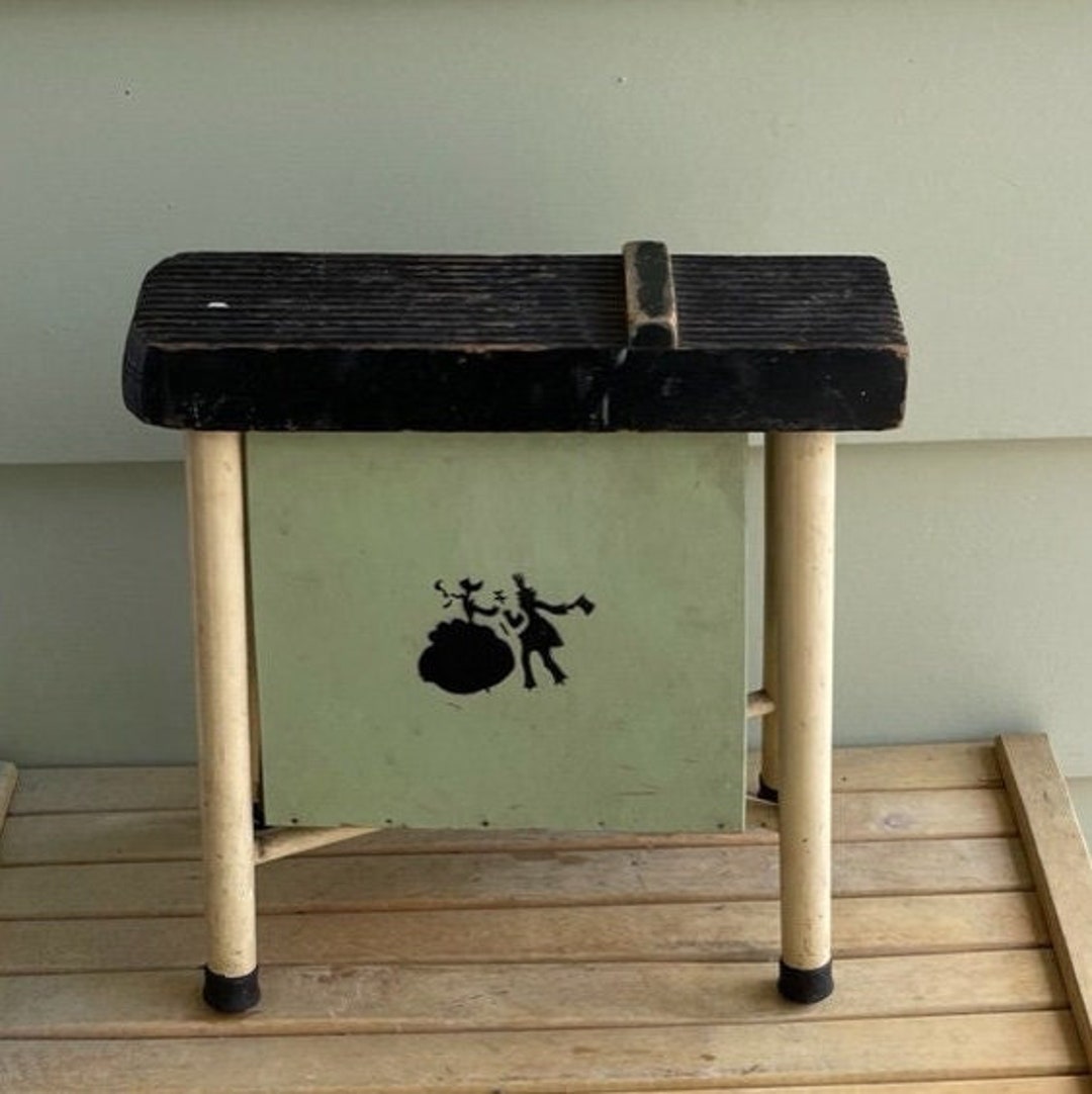 Vintage Shoe Shine Stool With Storage, Shoe Shine Box - Etsy