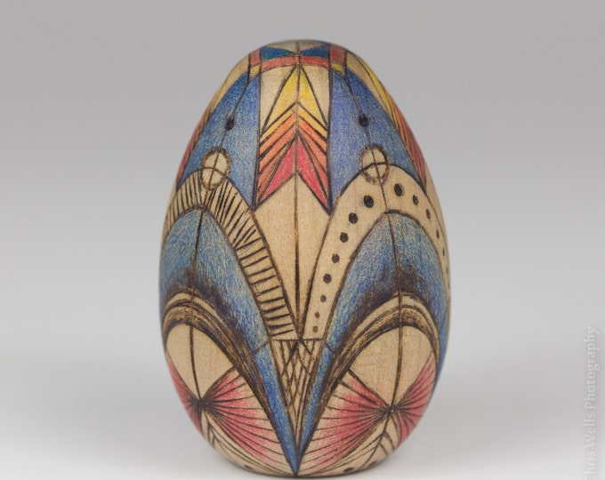 Clockwork Wood Easter Egg Heirloom Pysanky Multicolored - Etsy