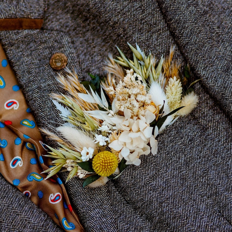 Pocket Square Boutonniere - Etsy