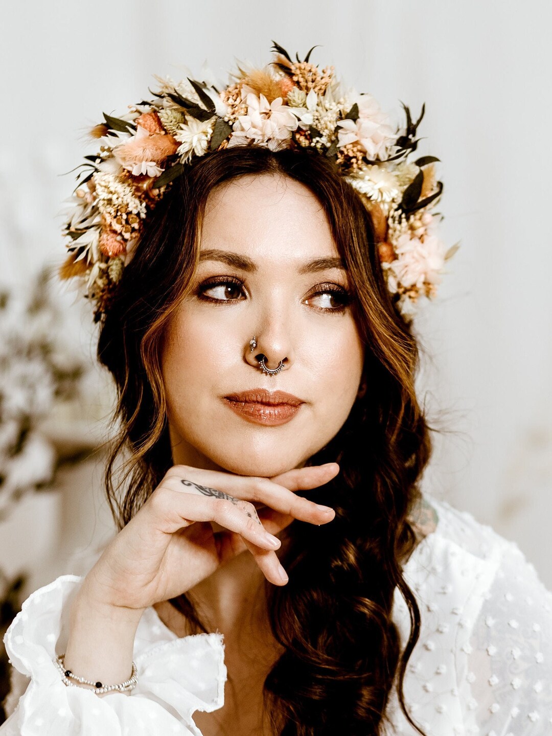 Mira Autumn Dried Flower Crown Wedding Bridal Headband - Etsy