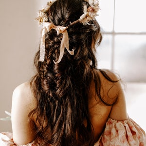 Pax Boho Dried Flower Crown Wedding Headband - Etsy