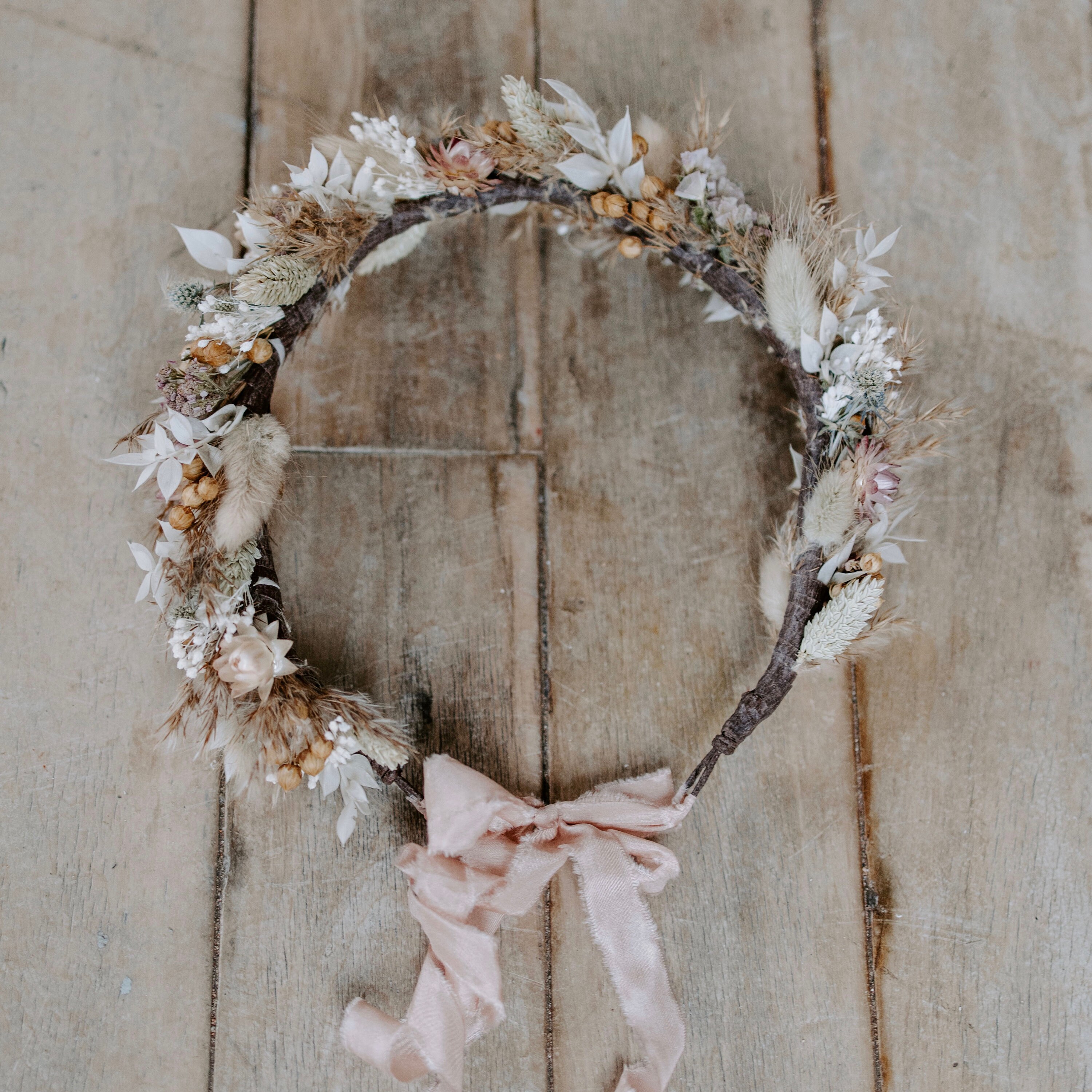 Pax Boho Dried Flower Crown Wedding Headband | Etsy UK