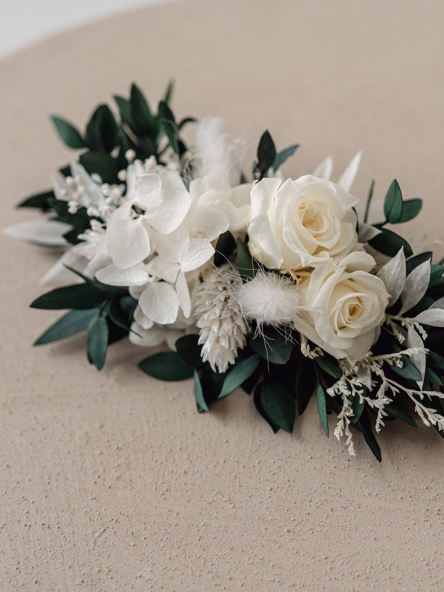 Willa Eucalyptus Rose Preserved Flower Wedding Bridal Hair Comb - Etsy