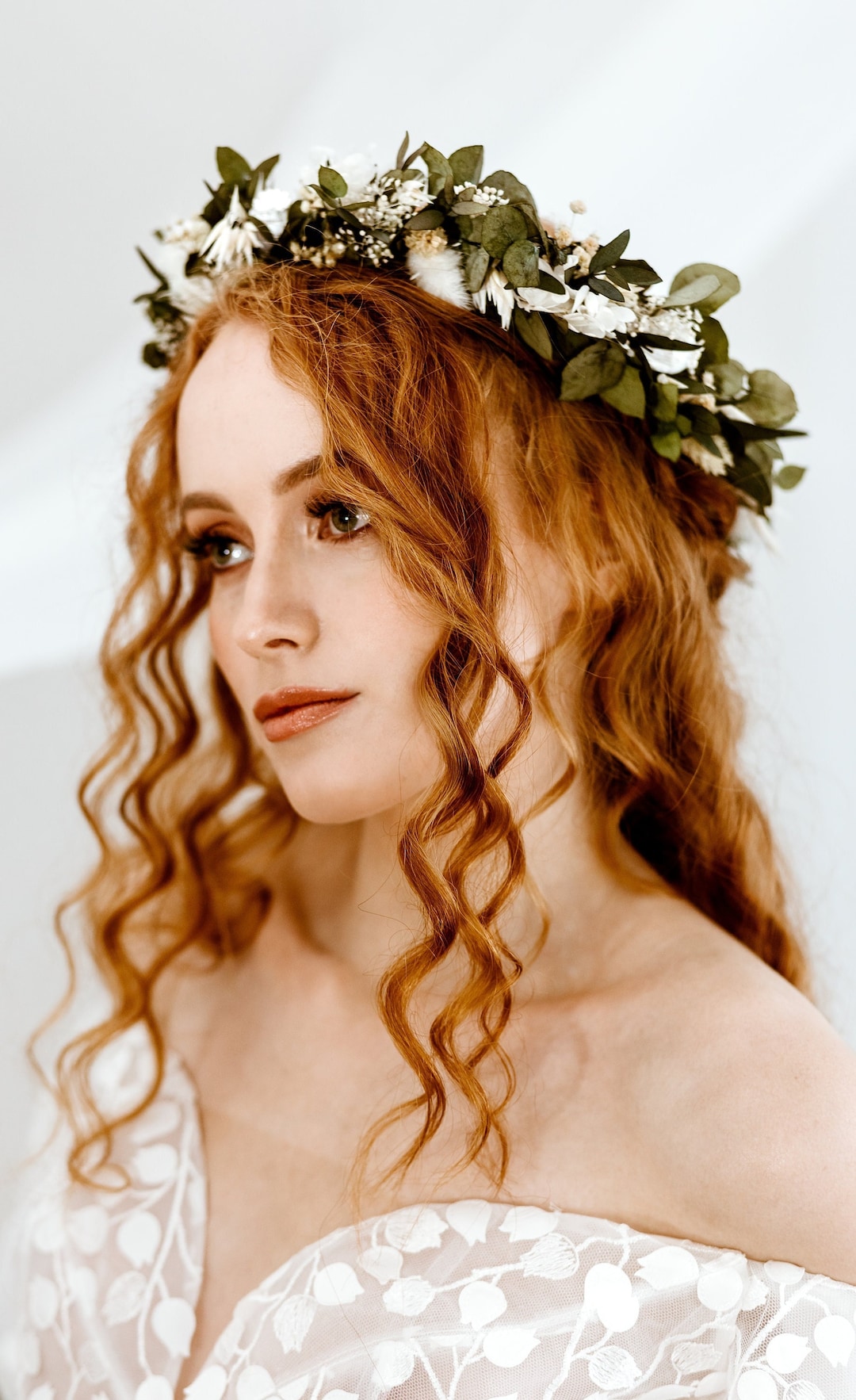Aphrodite Bridal Foliage Flower Crown Wedding Headband - Etsy UK