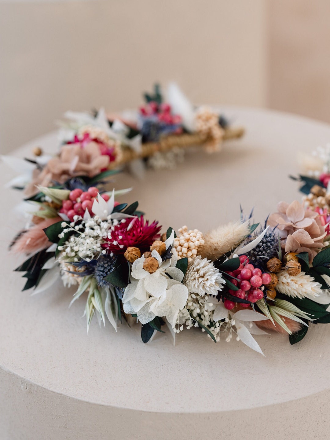 Rue Berry Bridal Dried Flower Crown Wedding Headband - Etsy