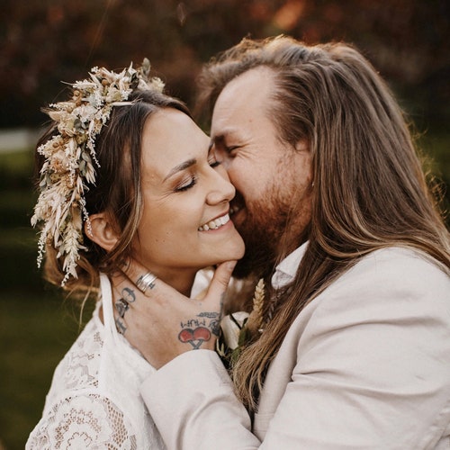 Pax Boho Dried Flower Crown Wedding Headband - Etsy UK