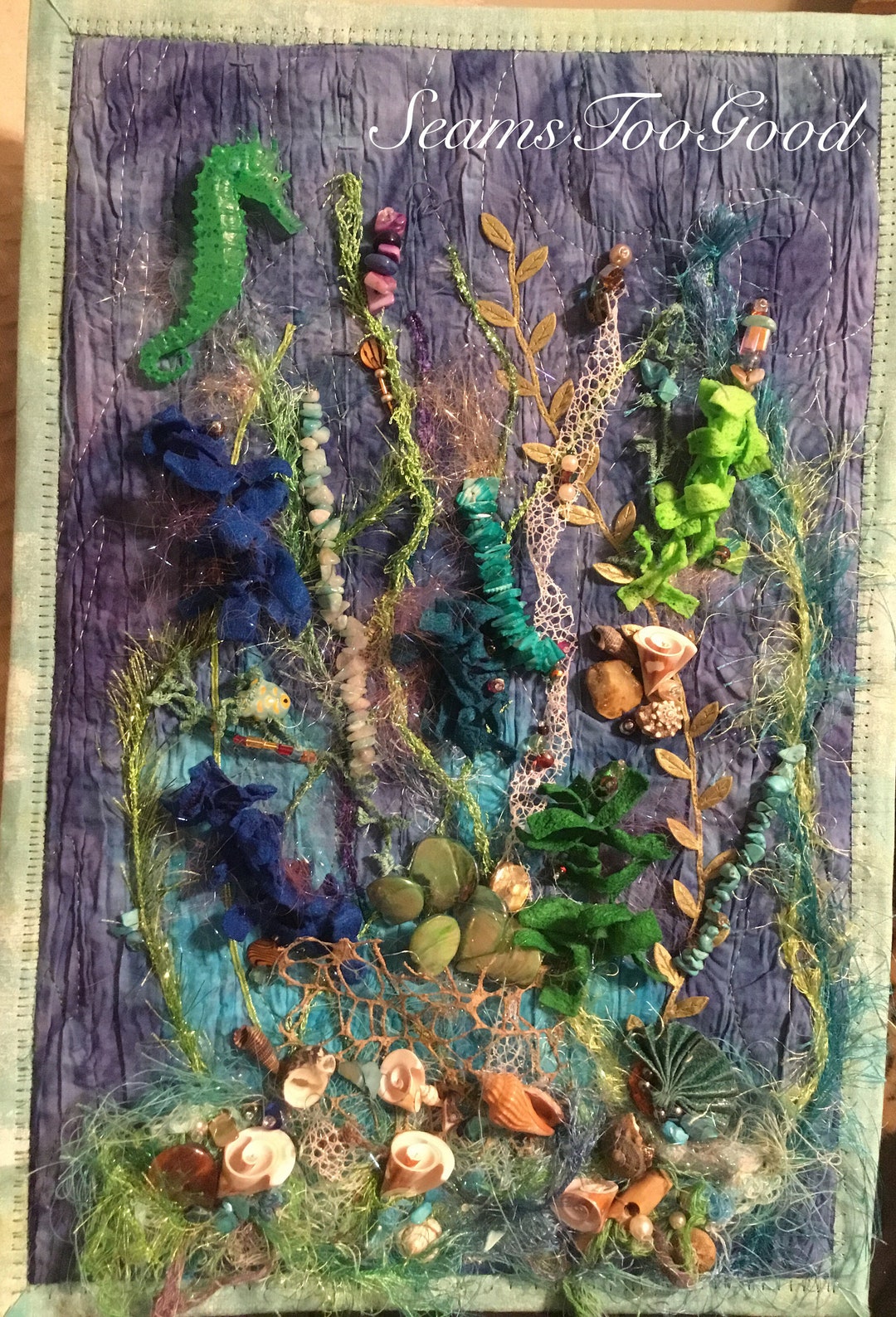 Underwater 3D Art Quilt W Seahorse. Quilted Wall Hanging. 3D - Etsy