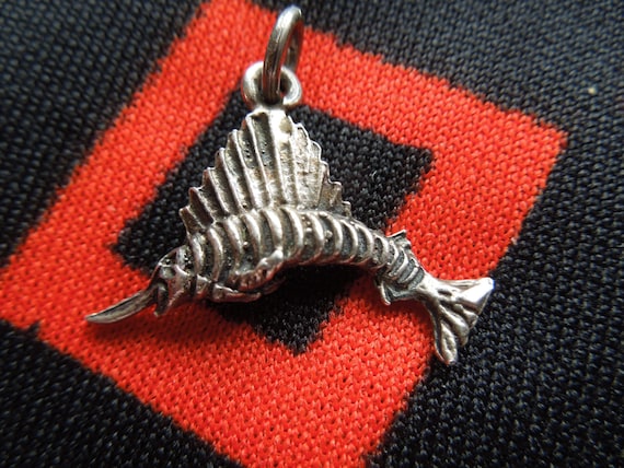 Sterling Fish Charm Vintage Well Detailed Marlin/Swor… - Gem