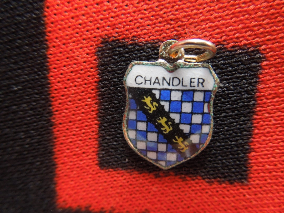 Enamel Chandler Charm Chandler Last Name Family Crest Shield Silver ...