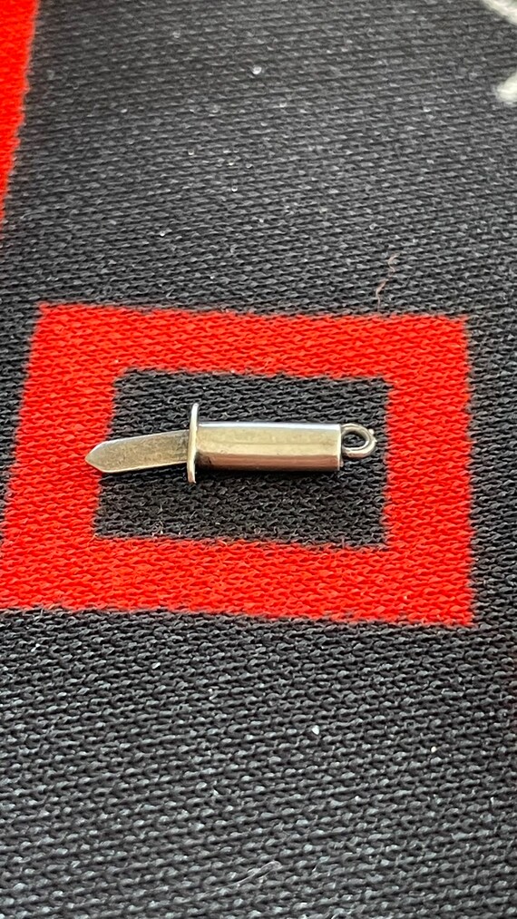 Silver Movable Switchblade Charm Vintage Pocket Knife… - Gem
