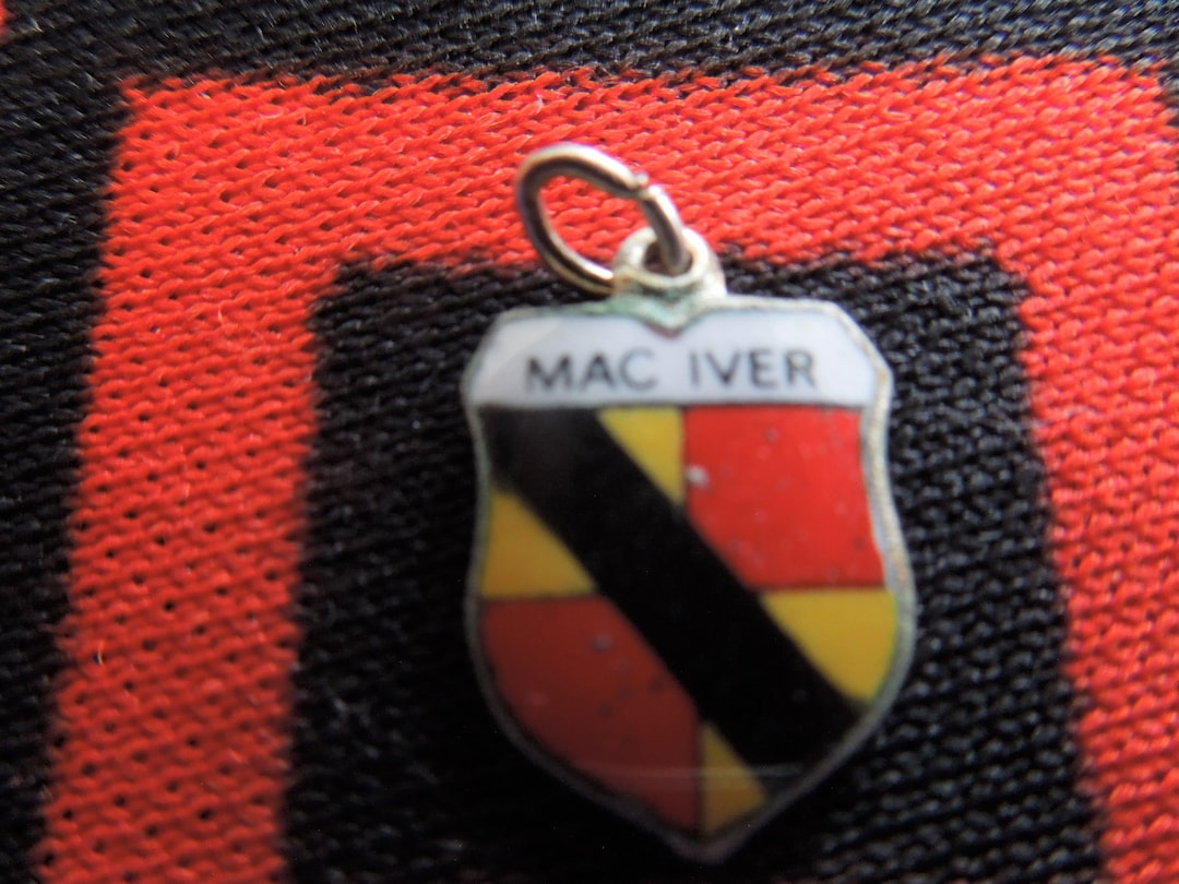 Enamel Mac Iver Charm Mac Iver Last Name Family Crest Shield Silver ...