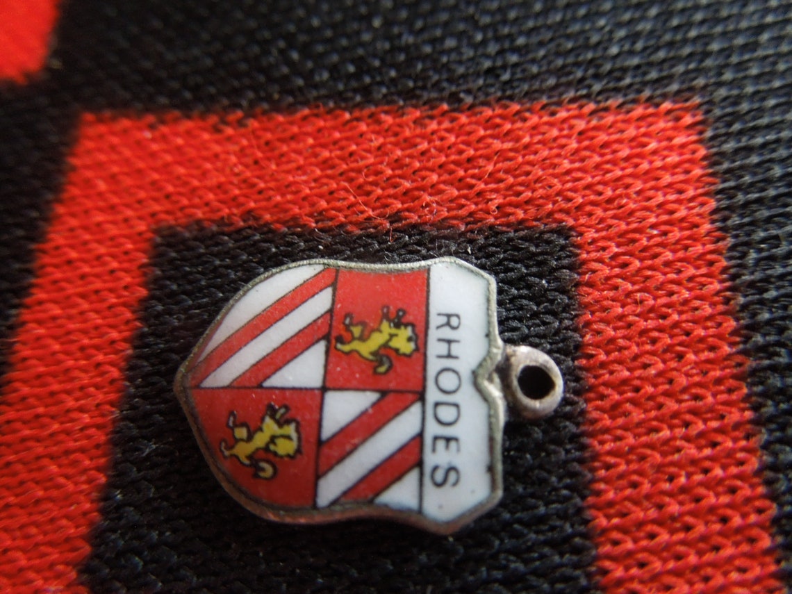 Enamel Rhodes Charm Rhodes Last Name Family Crest Shield - Etsy