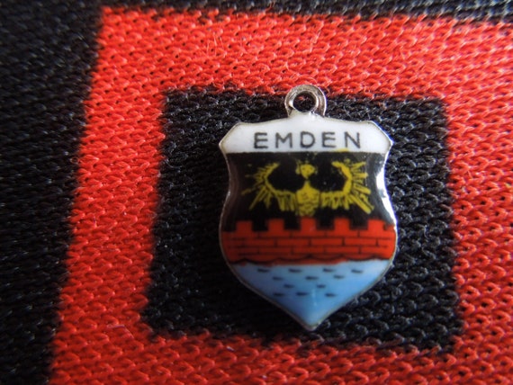 Enamel Silver Emden Charm Coat of Arms Lower Saxony Germany | Etsy