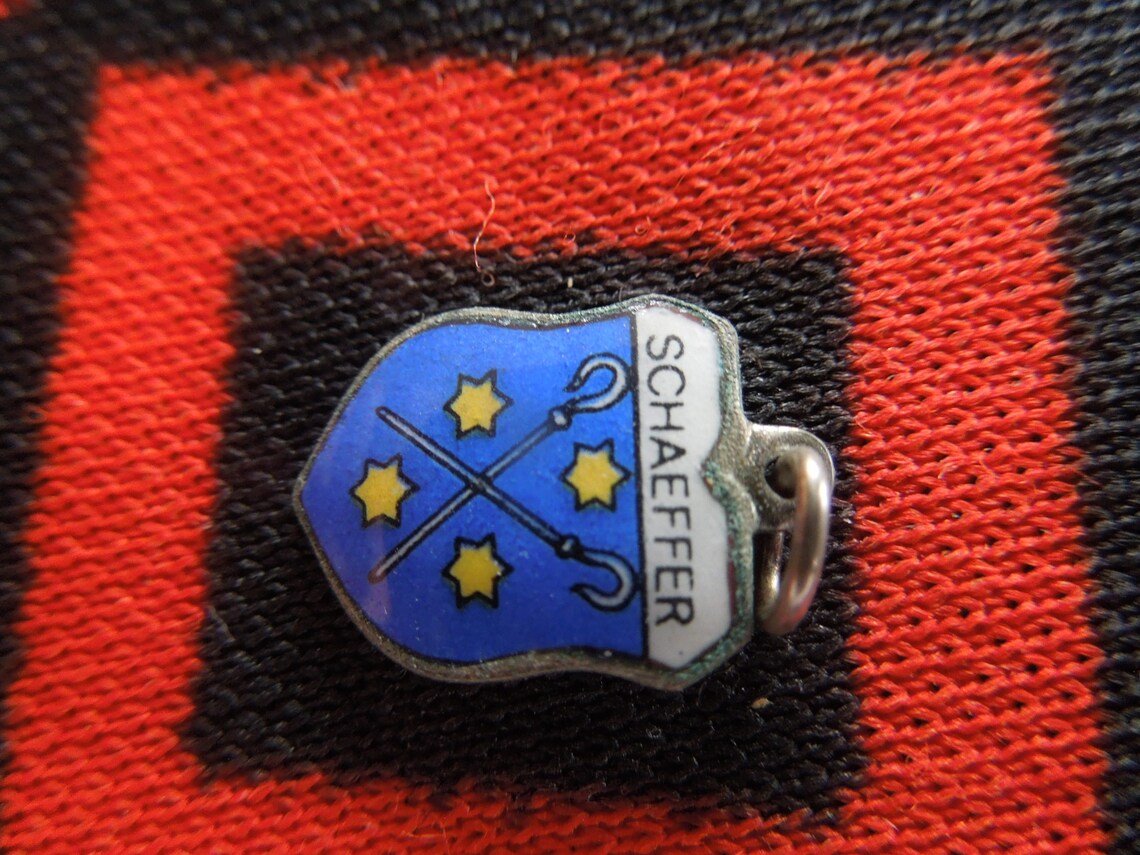 Enamel Schaeffer Charm Schaeffer Last Name Family Crest Shield - Etsy