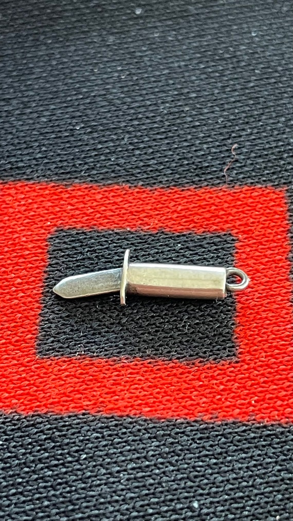 Silver Movable Switchblade Charm Vintage Pocket Knife… - Gem