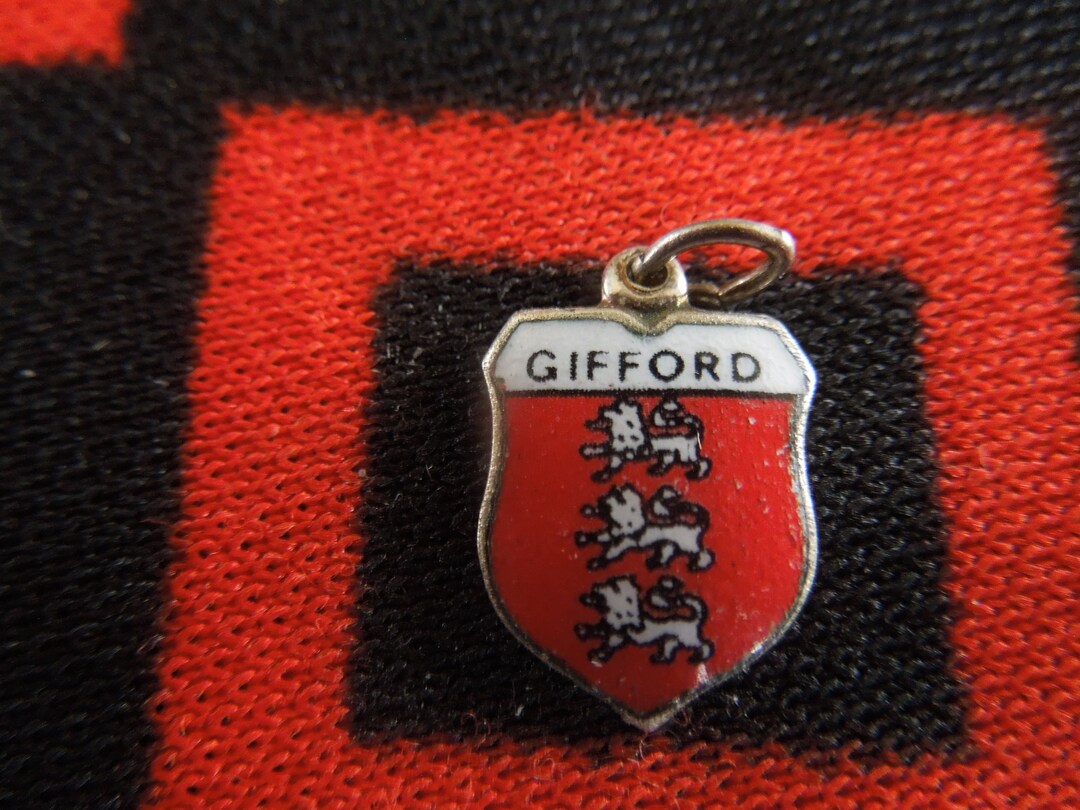 Enamel Gifford Charm Gifford Last Name Family Crest Shield Silver Plate ...