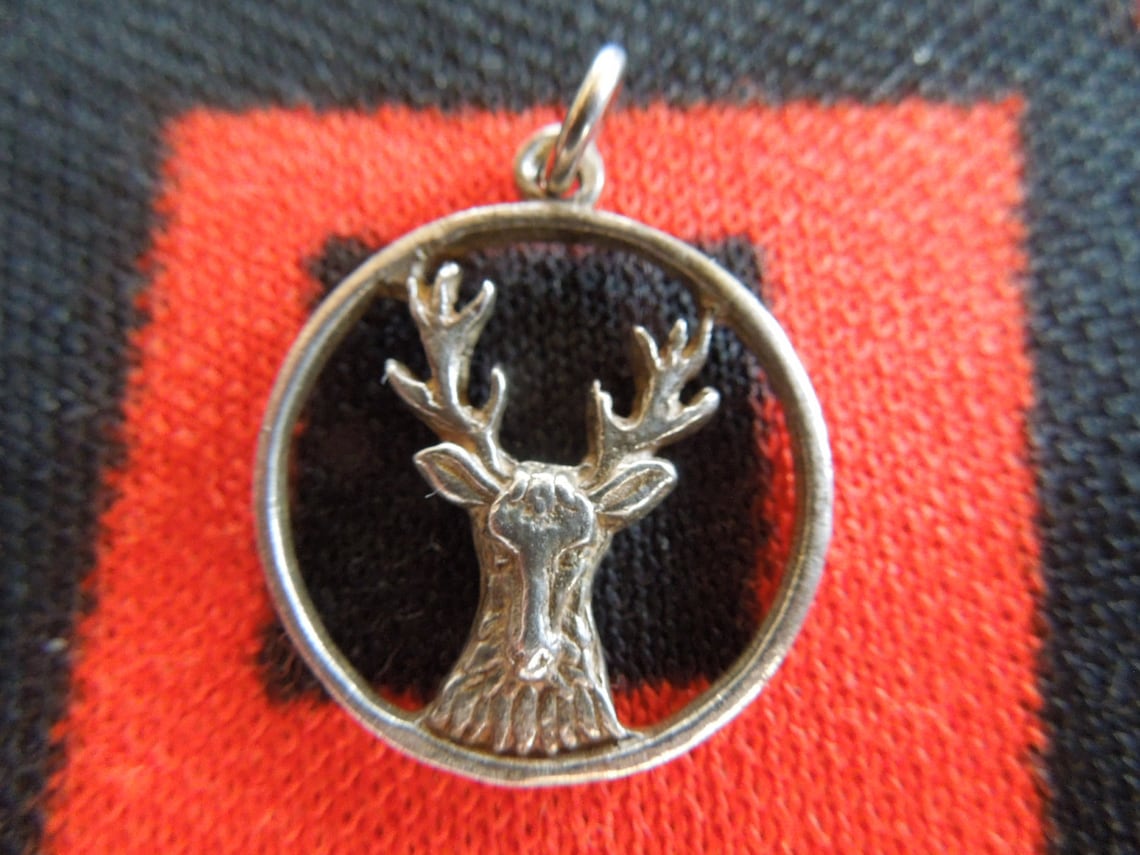 Sterling Deer Head Charm Buck Stag Deer Silver Charm for - Etsy