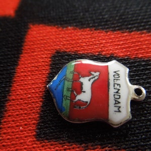 Enamel Silver Volendam Charm the Netherlands Travel Shield 835 Silver ...
