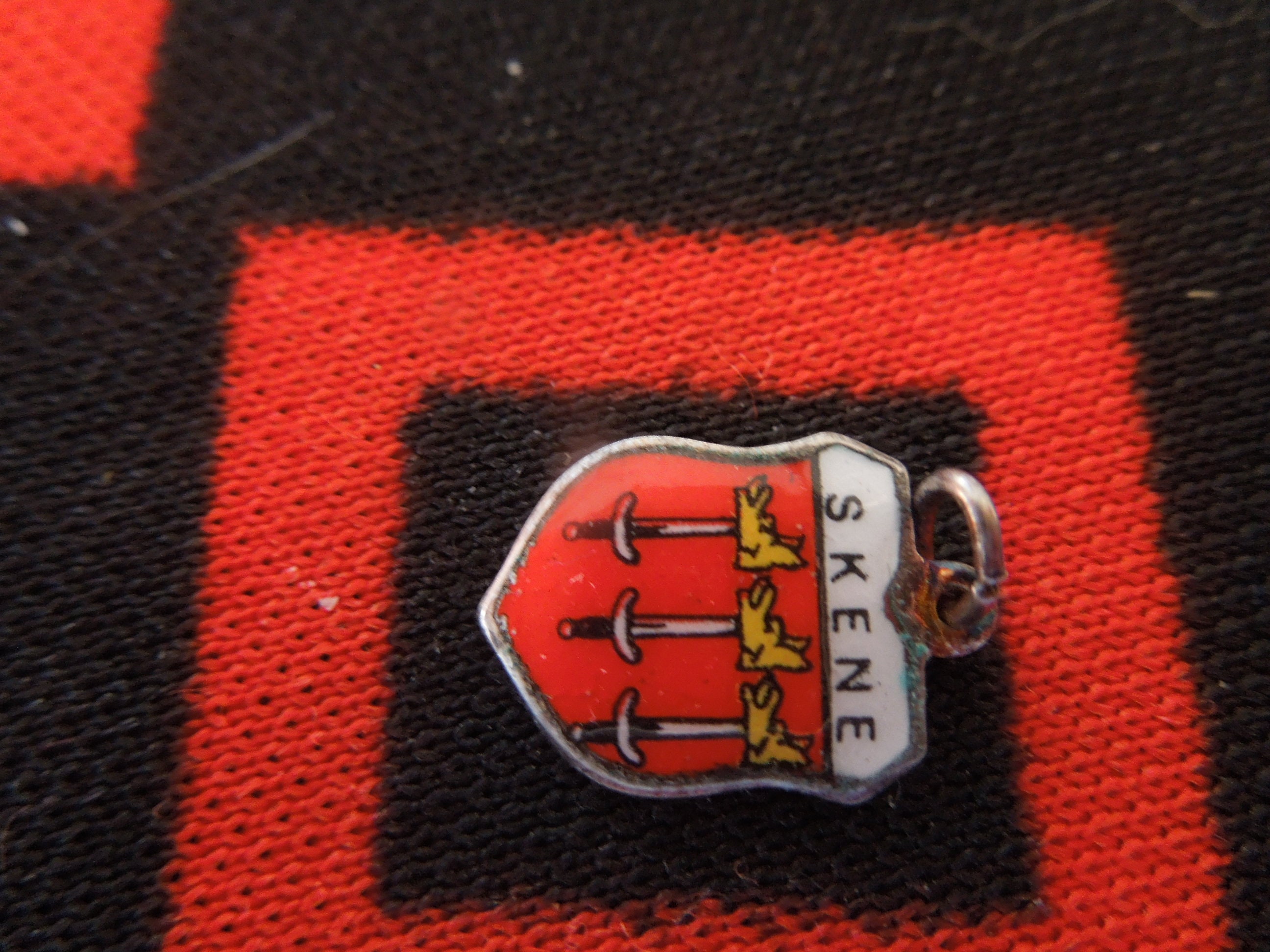 Enamel Skene Charm Skene Last Name Family Crest Shield Silver | Etsy