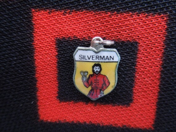 Enamel Silverman Charm Silverman Last Name Family Crest Shield | Etsy