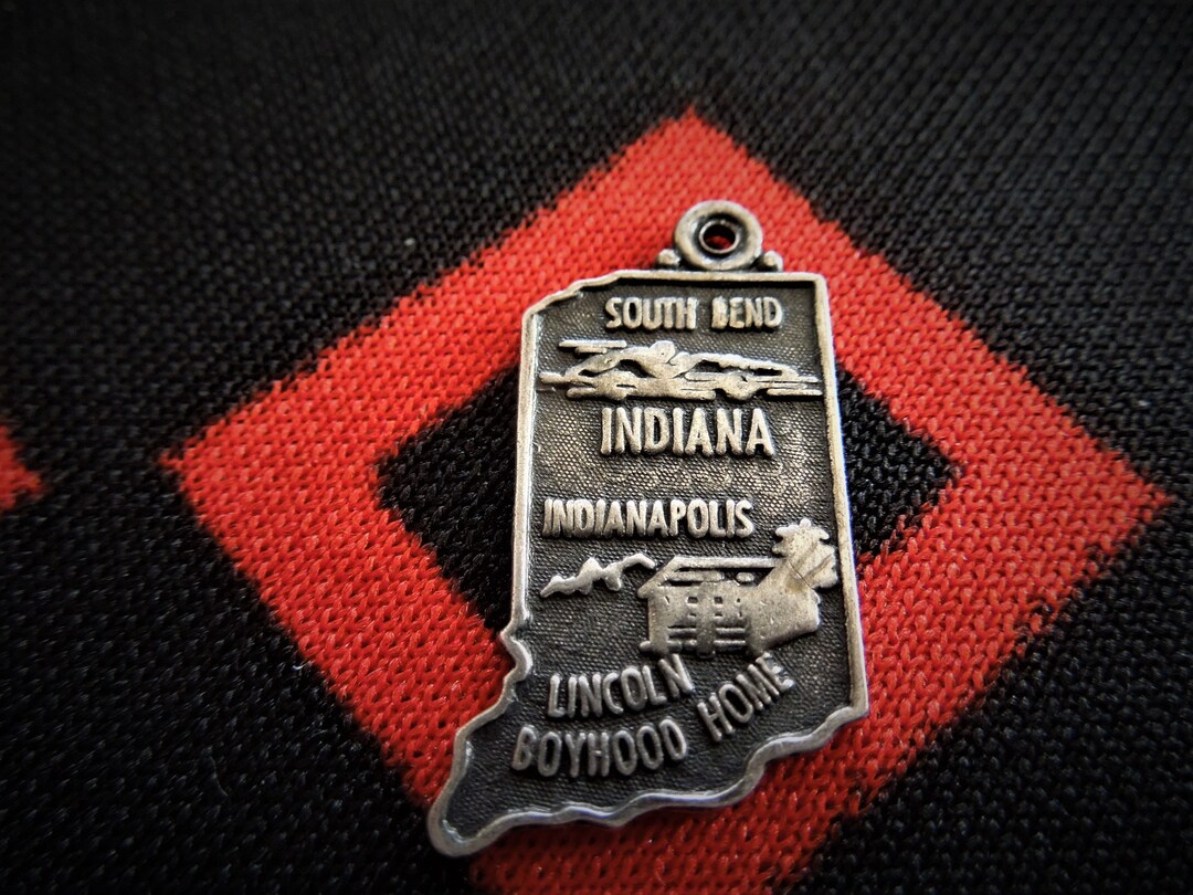 Sterling Indiana Charm Figural Indiana State Map Silver Charm for ...
