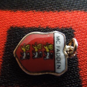 Enamel Mc Fadden Charm Mc Fadden Last Name Family Crest Shield Silver ...