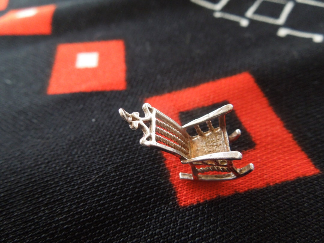 Moving Silver Rocking Chair Charm Ornate Rocker Silver Charm for ...