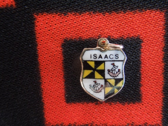 Enamel Isaacs Charm Isaacs Last Name Family Crest Shield | Etsy