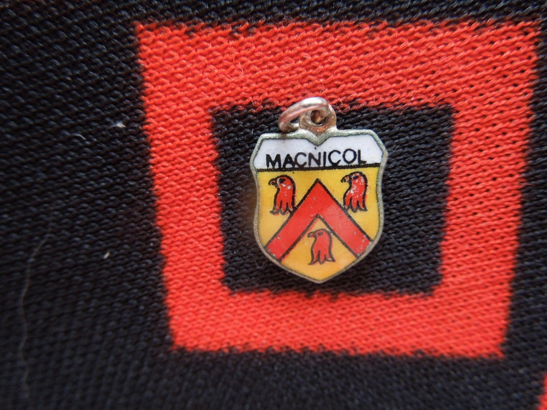 Enamel Macnicol Charm Macnicol Last Name Family Crest Shield Silver ...