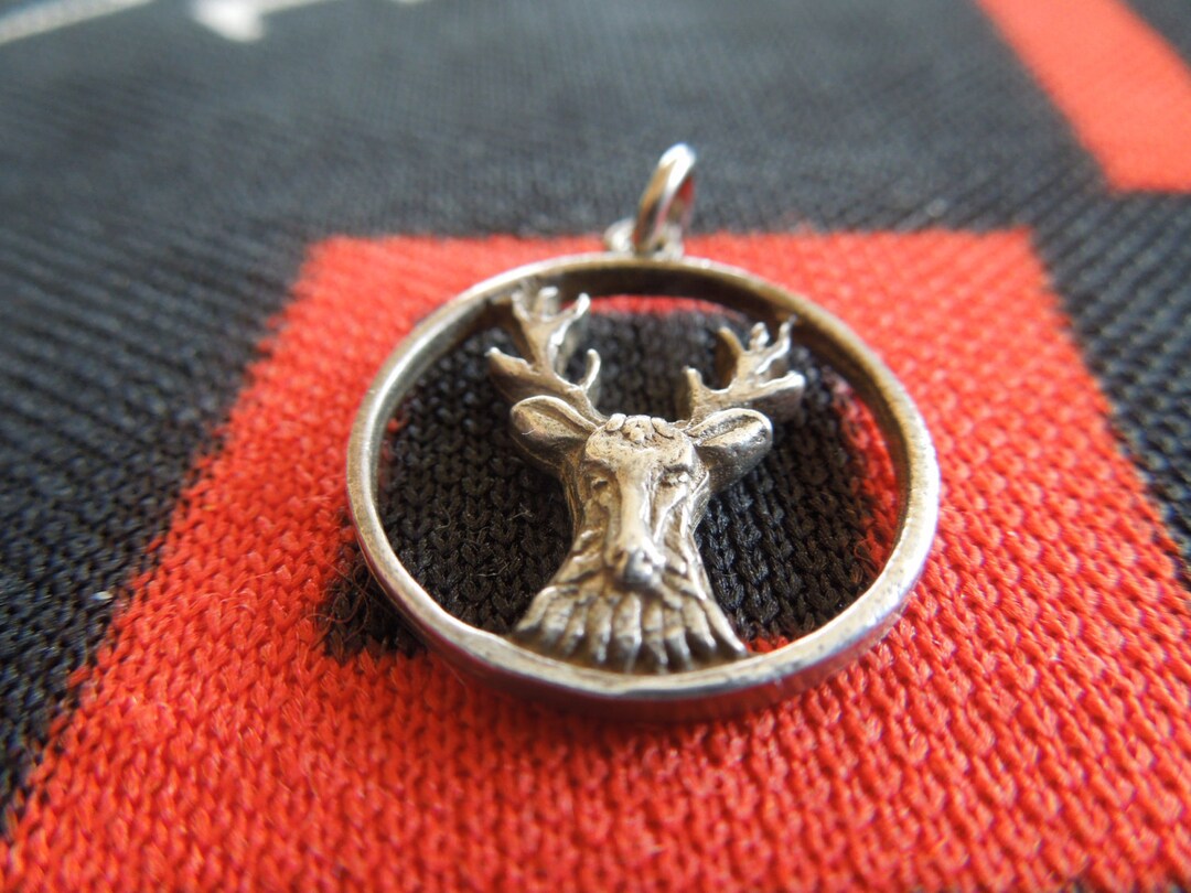 Sterling Deer Head Charm Buck Stag Deer Silver Charm for Bracelet From ...