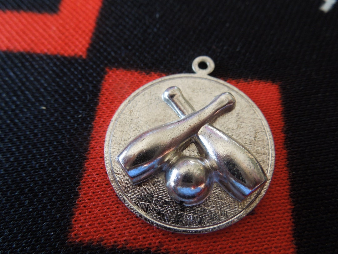Sterling Bowling Charm Bowling Ball With Pins Silver Disc Charm for ...