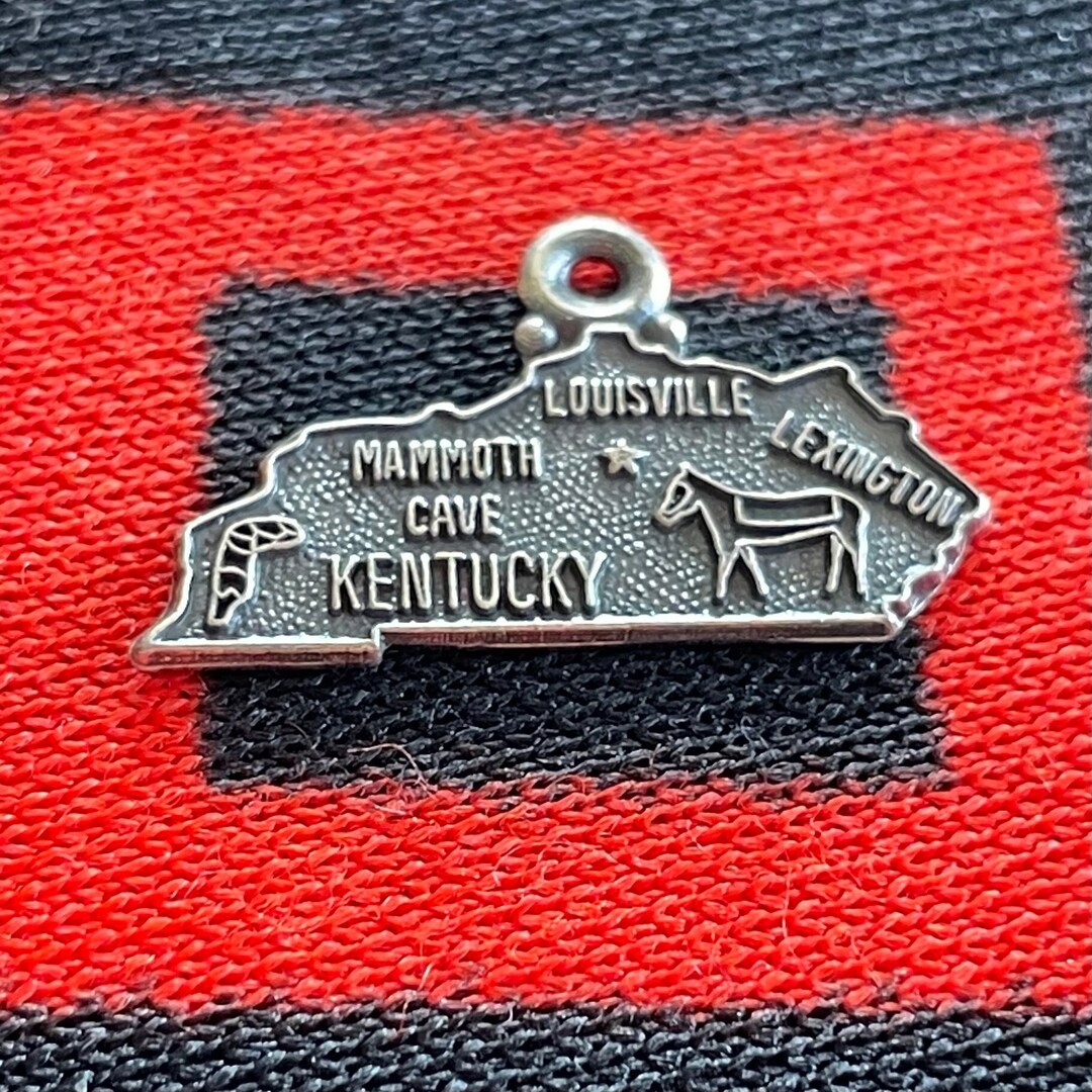Sterling Kentucky Charm Kentucky State Map Sterling Silver Charm for ...