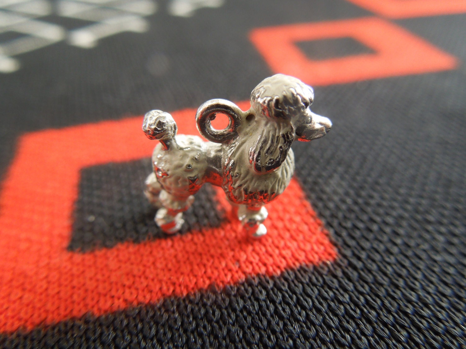 Enamel Sterling Poodle Charm White Standard Poodle Dog Silver | Etsy