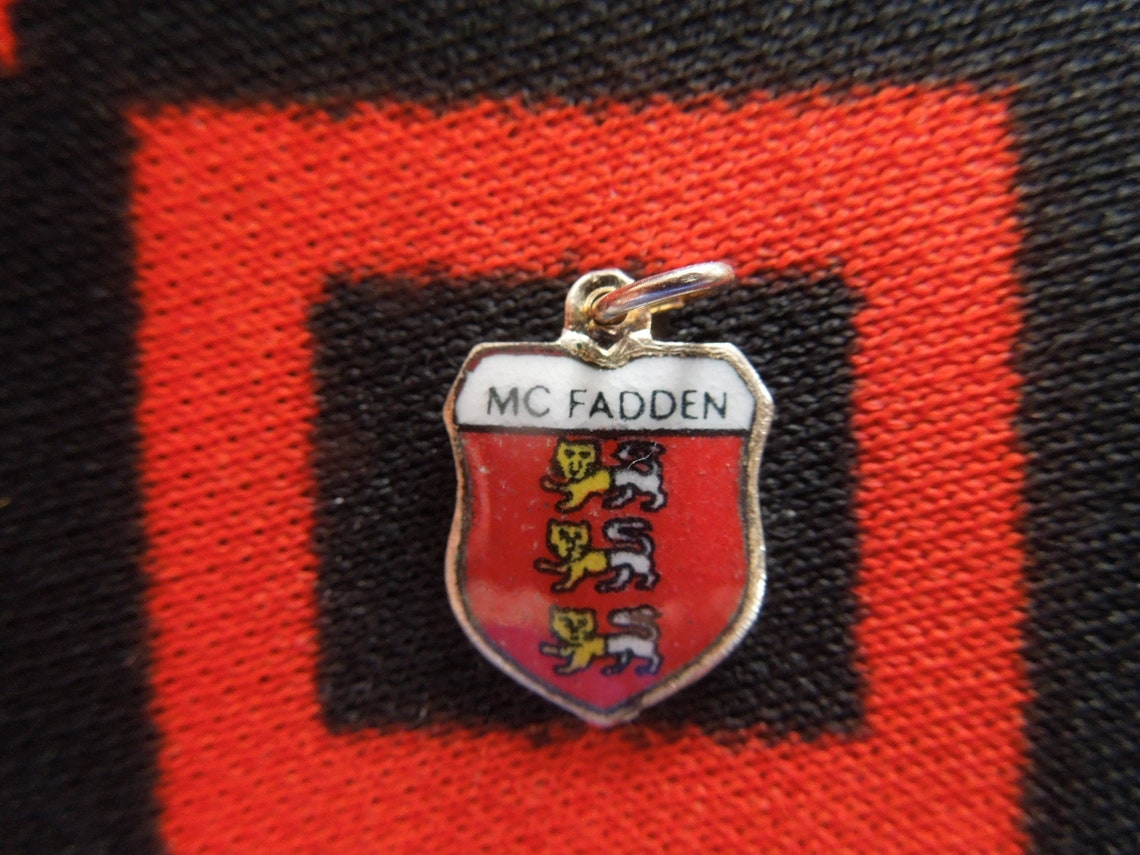 Enamel Mc Fadden Charm Mc Fadden Last Name Family Crest Shield Silver ...