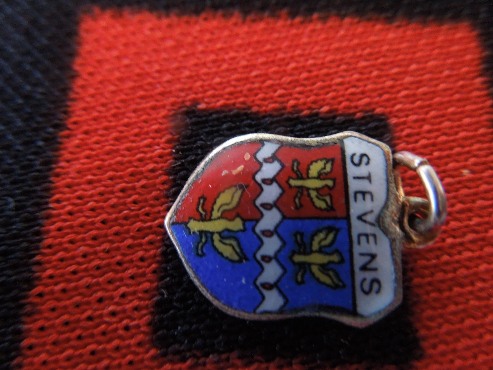 Enamel Stevens Charm Stevens Last Name Family Crest Shield Silver Plate ...