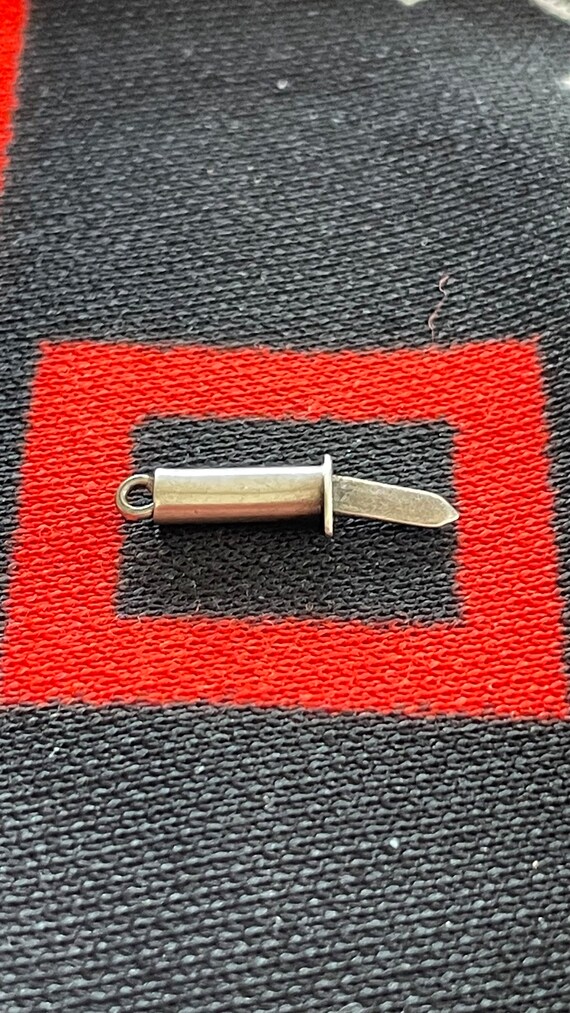 Silver Movable Switchblade Charm Vintage Pocket Knife… - Gem