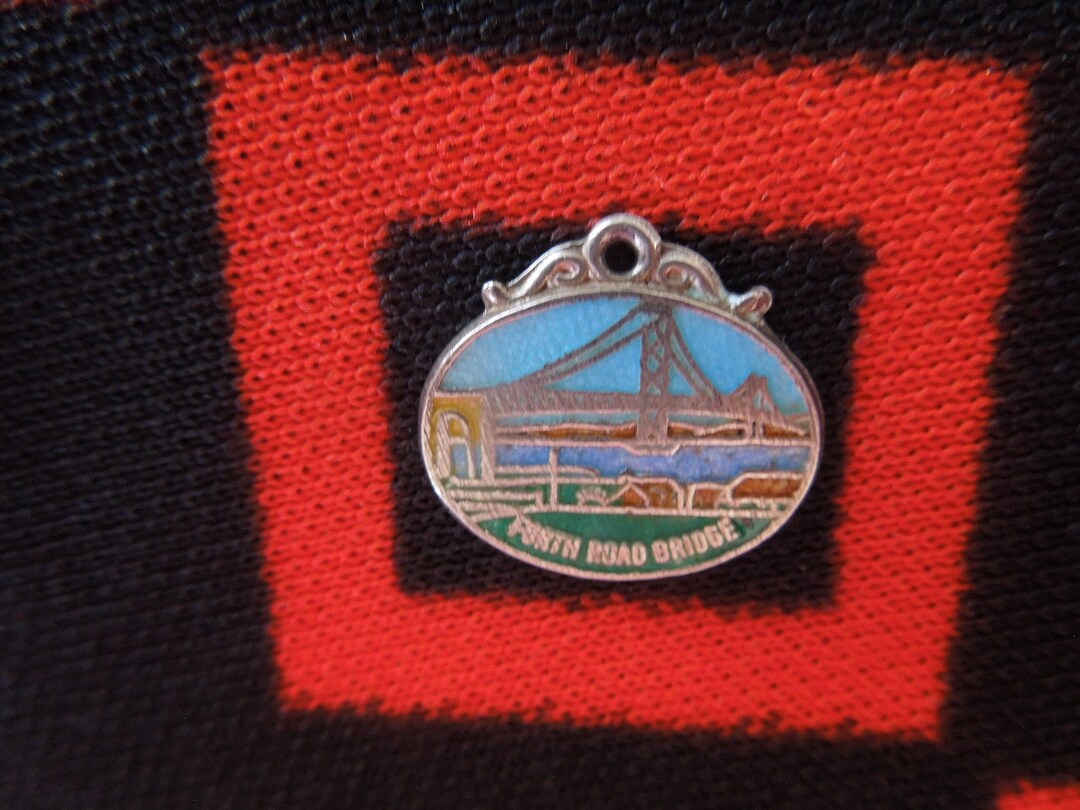 Sterling Enamel Forth Road Bridge Charm Scotland Scenic Travel Shield ...